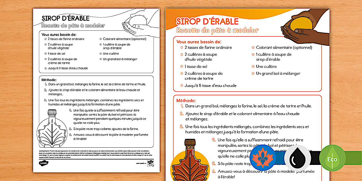 Maple Syrup Modelling Dough Recipe French