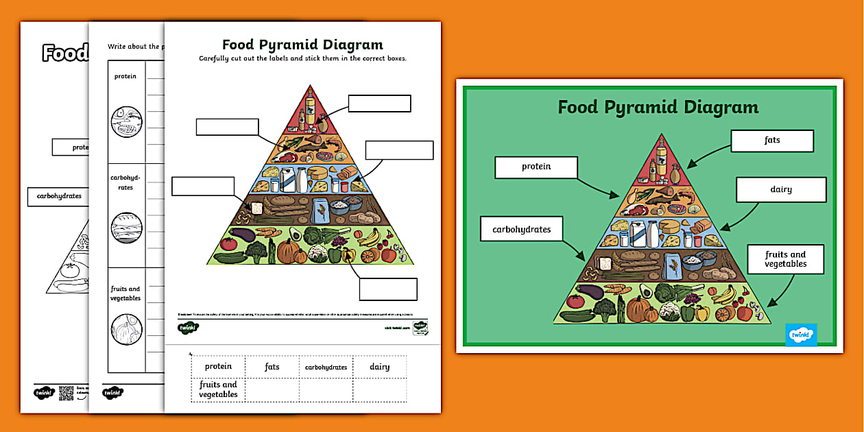 Food Pyramid Diagram Activity Pack (Teacher-Made) - Twinkl