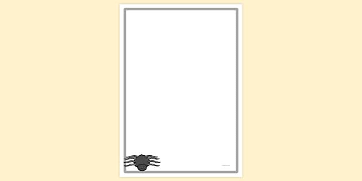 Simple Blank Spider Lying Down Page Border | Twinkl - Twinkl