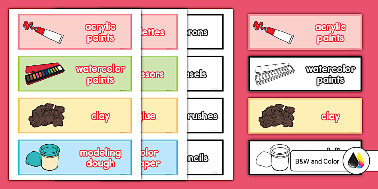 Art Class Labels for K-2nd Grade (Teacher-Made) - Twinkl