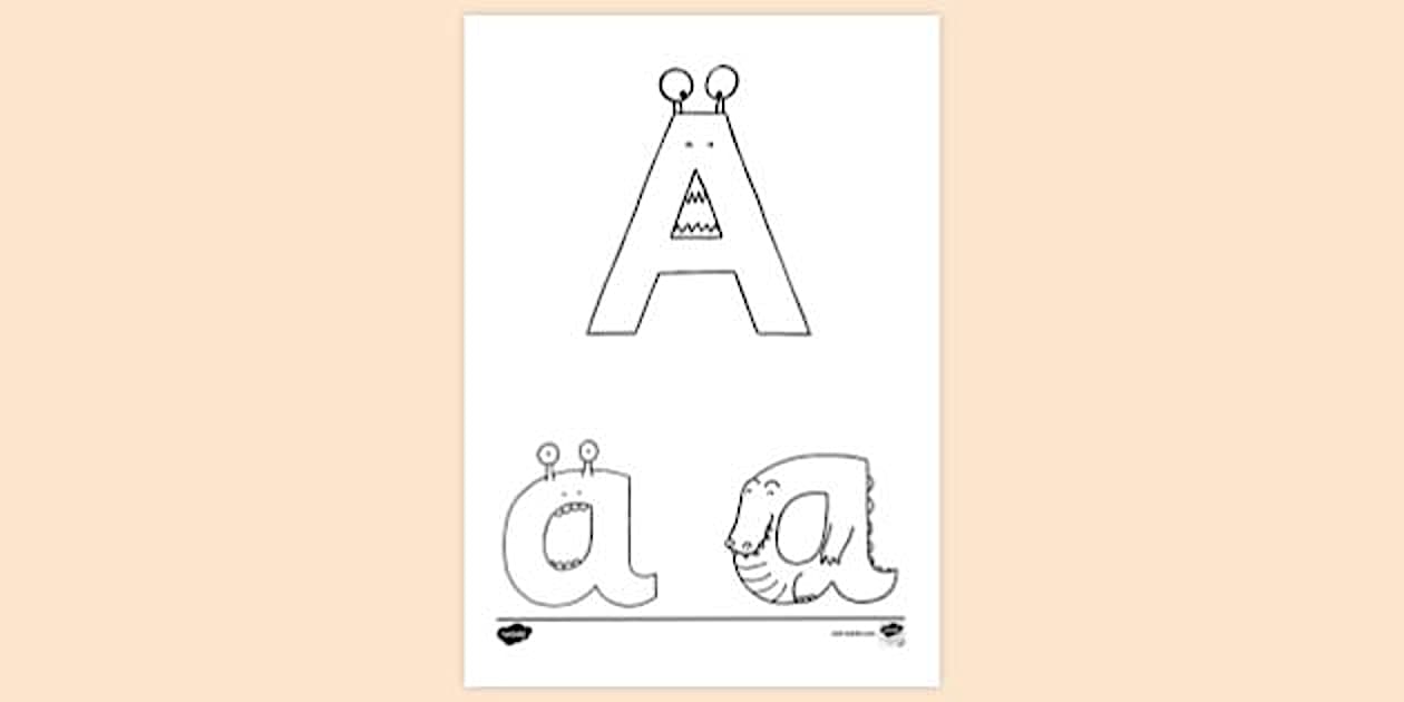 Colouring Page of Letter A | Colouring Sheets (teacher made)