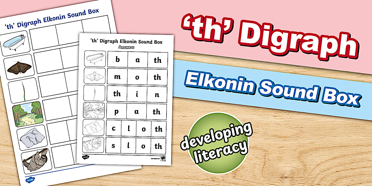 'th' Digraph Elkonin Sound Box Activity Sheet