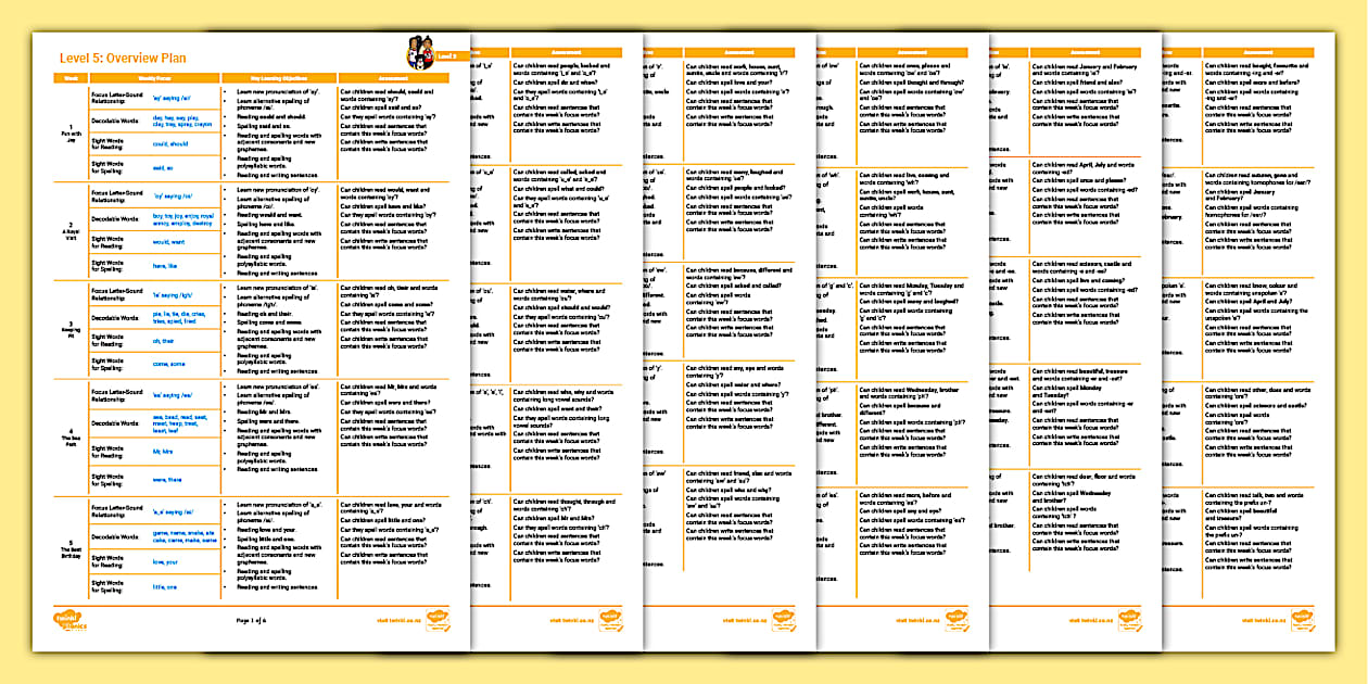 Level 5: Whole Level Overview Plan (teacher made) - Twinkl