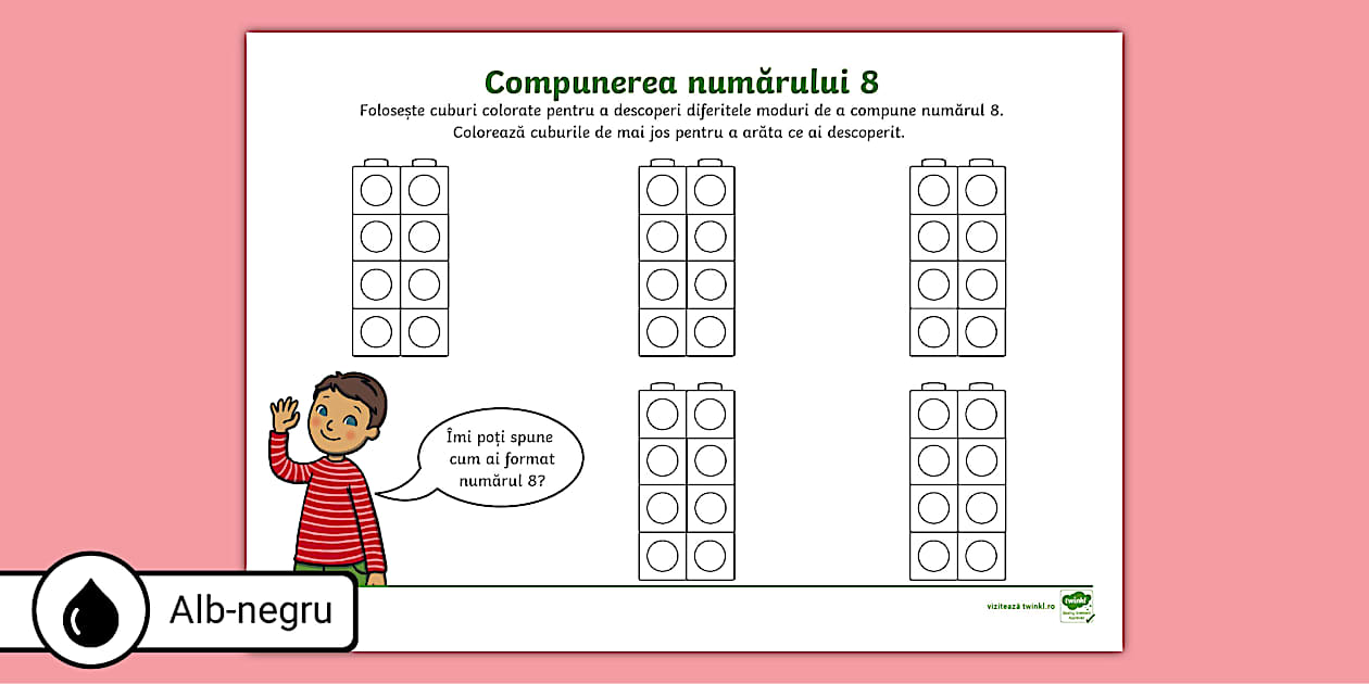 Compunerea numărului 8 – Fișă de activitate - Twinkl