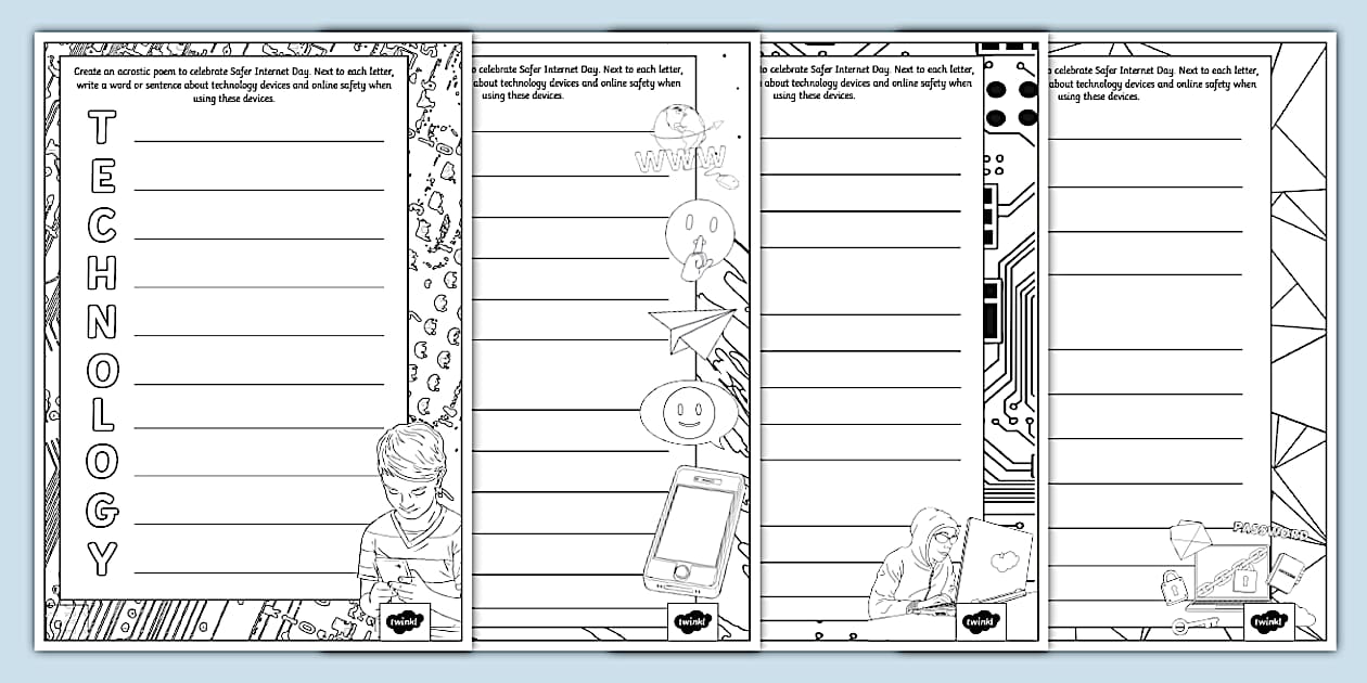 Safer Internet Day Acrostic Poem Templates (teacher made)