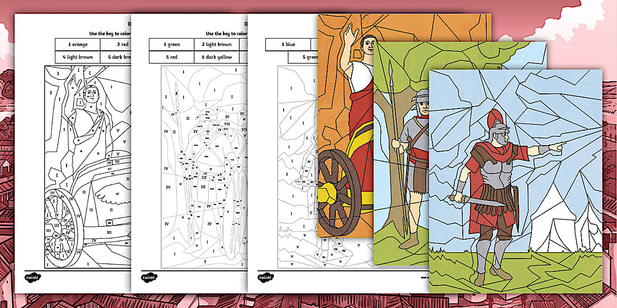 Roman Numeral Color by Number Worksheet (teacher made)