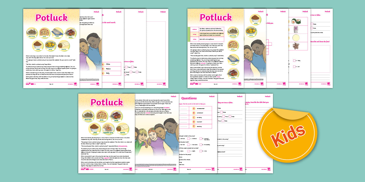 ESL Olivia's Potluck Adventure Reading - Twinkl
