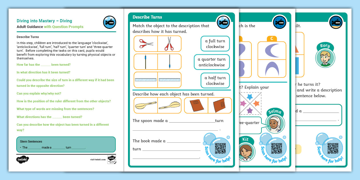 👉 Y2 Diving into Mastery: Step 3 Describe Turns Activity Cards