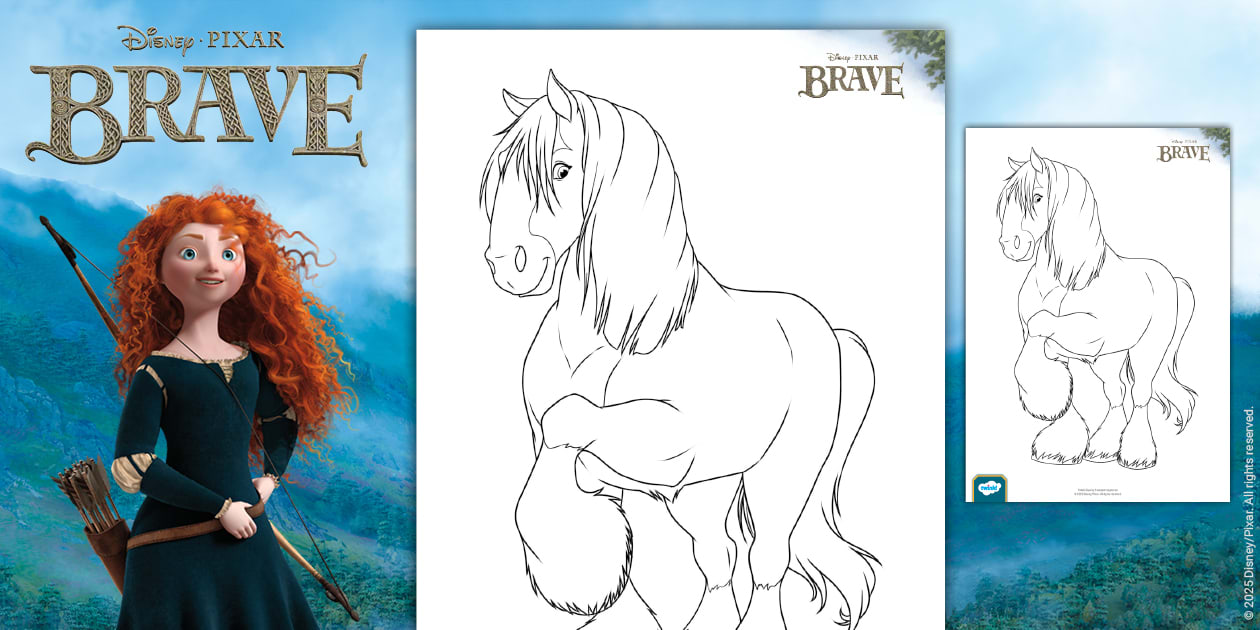 Brave: Angus Colouring Page