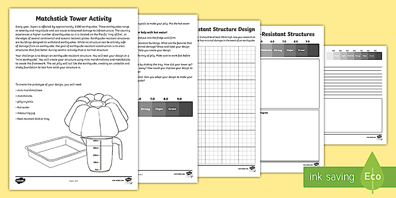 Earthquake resistant Structures Design Activity - Twinkl