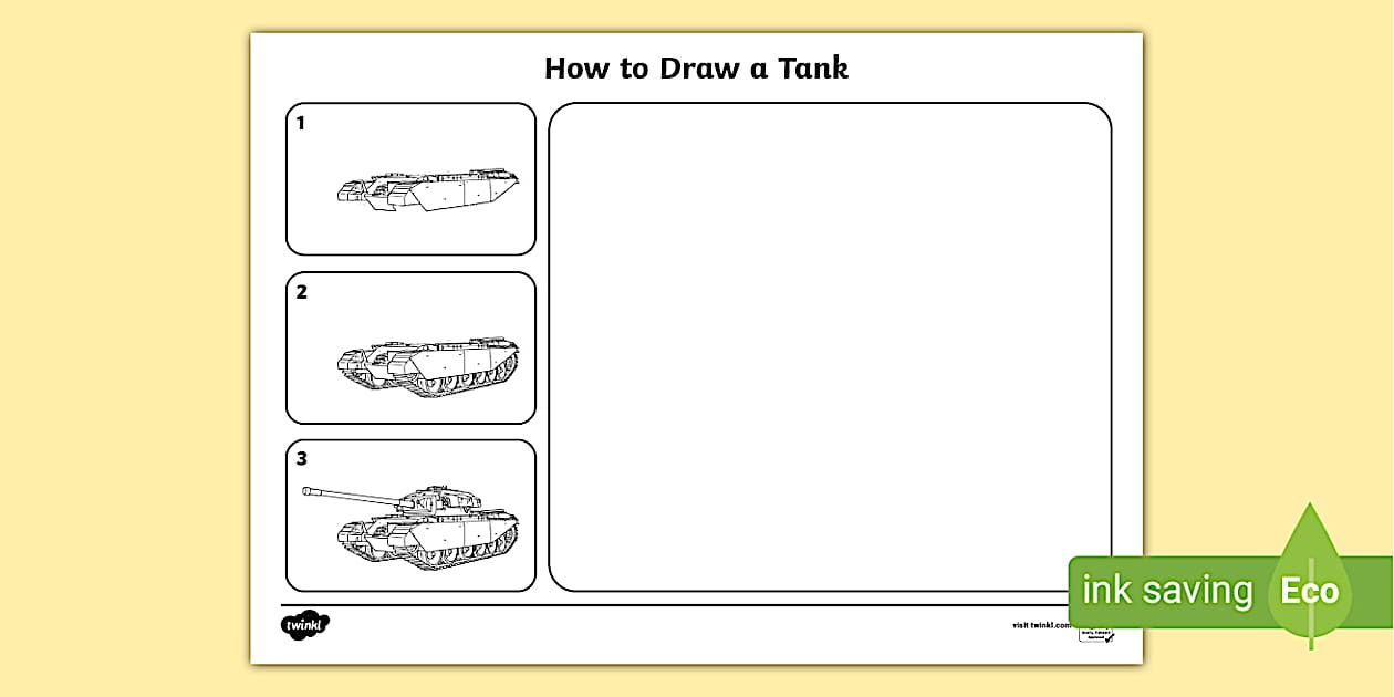 How to Draw a Tank Activity (teacher made) - Twinkl