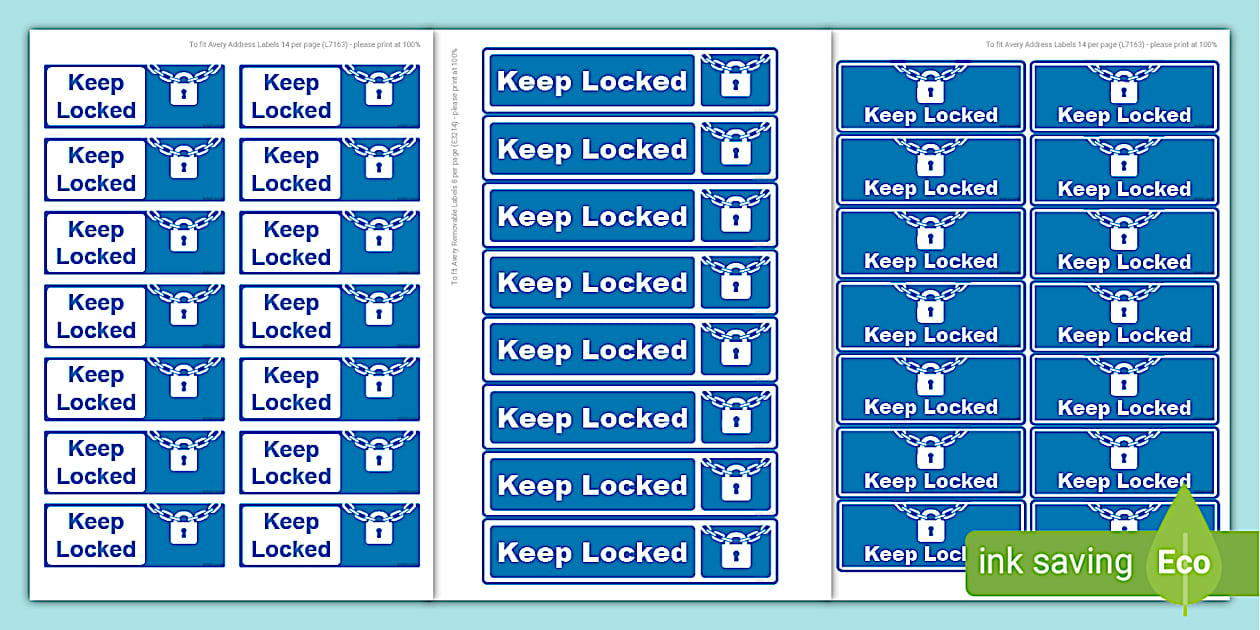 Keep It Locked Sign Pack – Signs – Twinkl Resources