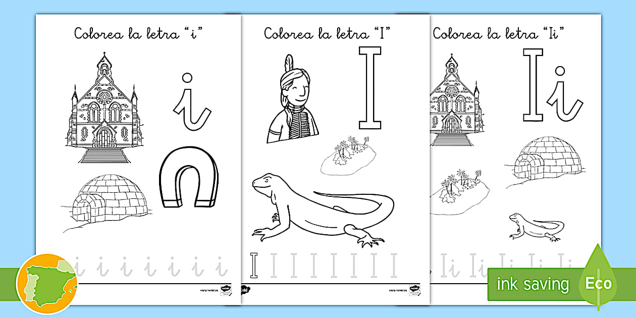 Hoja de colorear: La letra i (teacher made) - Twinkl