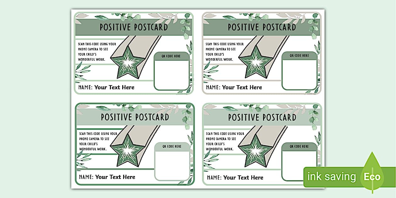 Botanical-Themed Positive Postcards (teacher made) - Twinkl