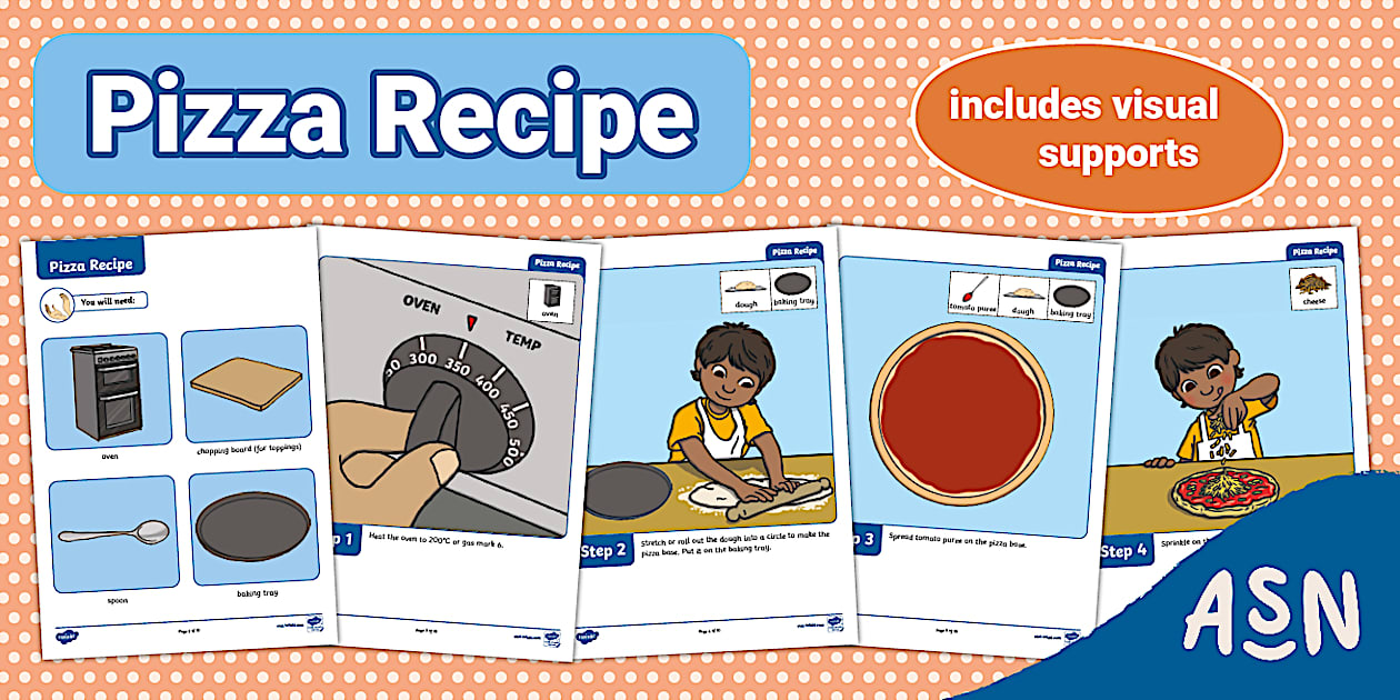 Pizza Recipe Cards with Visual Supports