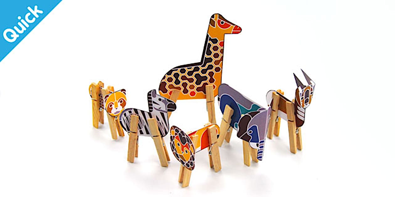 Enkl Safari Peg Animals Printable (Hecho por educadores)