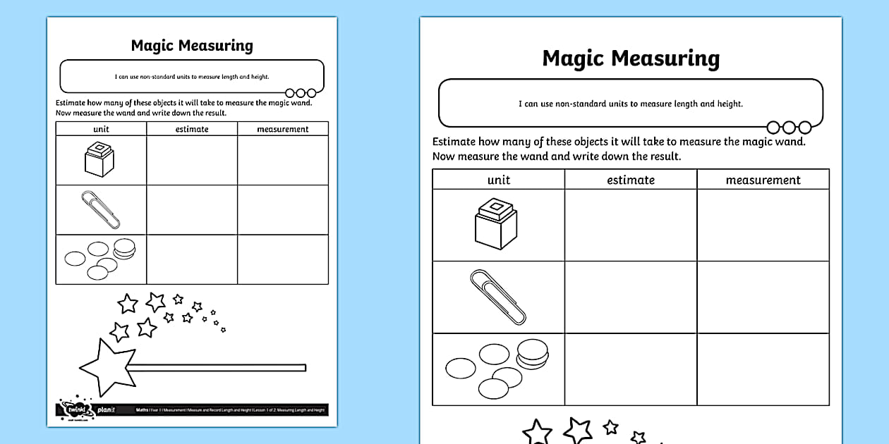 Editable Magic Measuring Worksheet (teacher made) - Twinkl