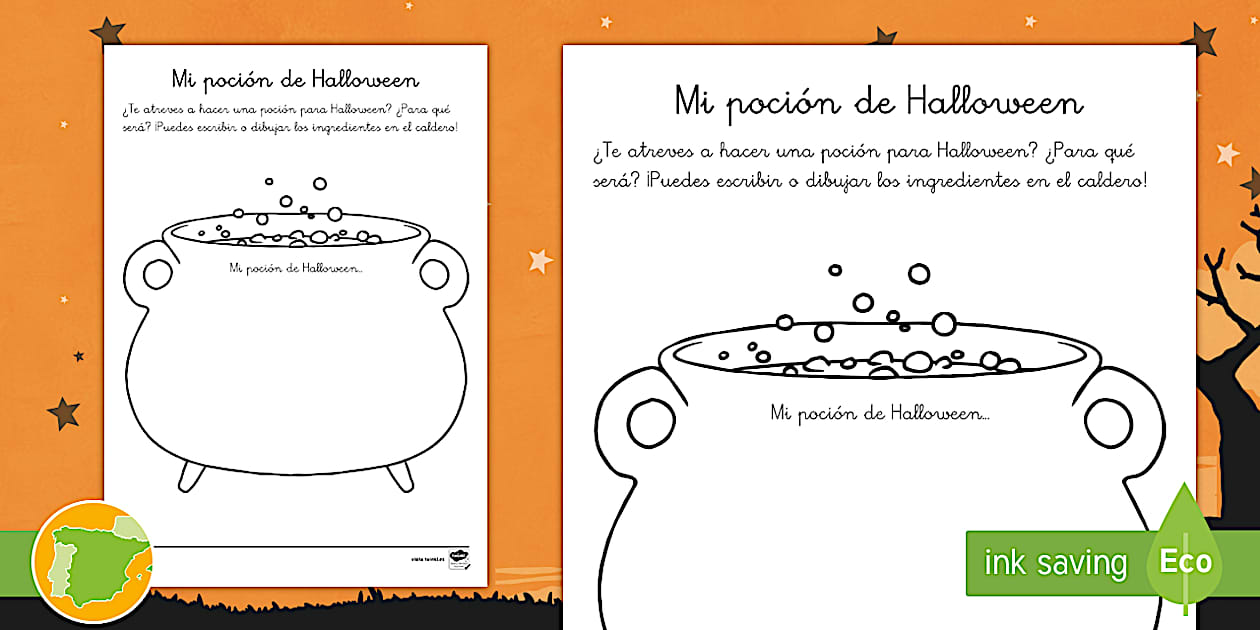 Ficha de actividad: Mi poción de Halloween (teacher made)
