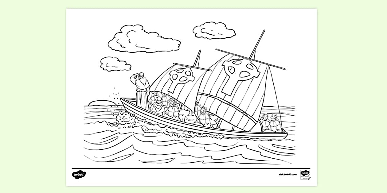 St Brendan the Navigator Boat Colouring | Colouring Sheets