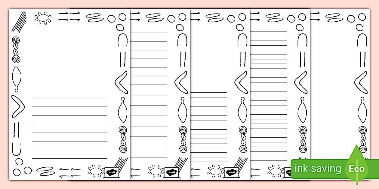 Aboriginal Symbols Page Borders, Aboriginal People - Twinkl