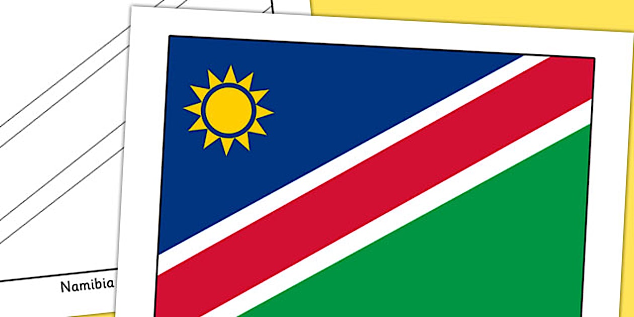 Black and White Namibia Flag Display Poster (teacher made)