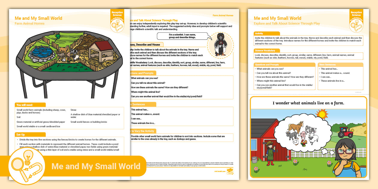 EYFS Science Me and My Small World Activity Farm Animals