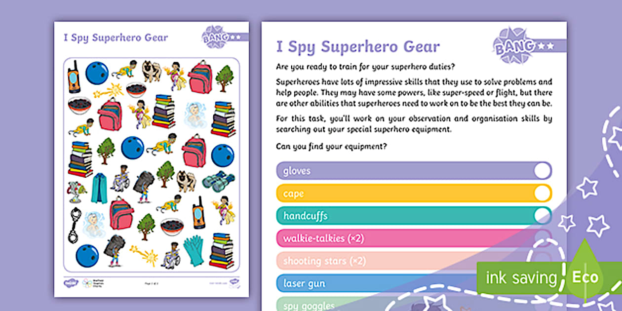 I Spy Superhero Gear Game (teacher made) - Twinkl
