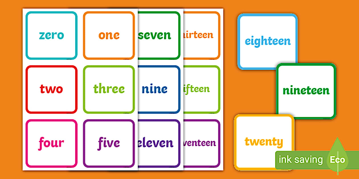 Editable Number Words to 20 Flashcards (teacher made)