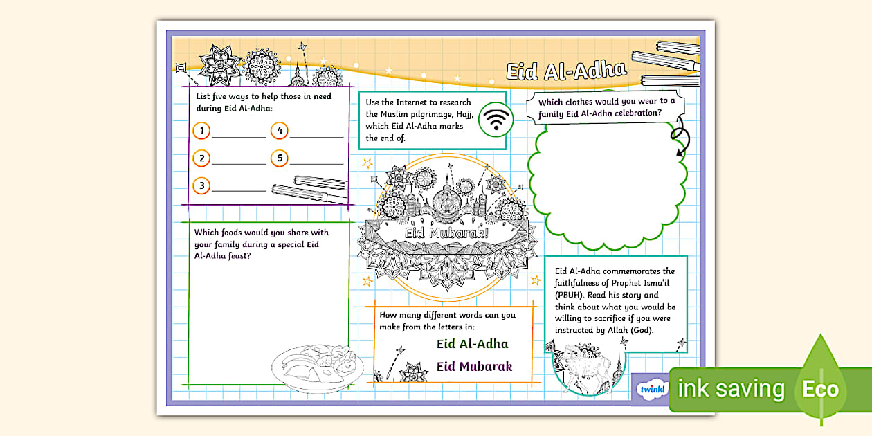 KS2 Eid Al-Adha Activity Mat (teacher made) - Twinkl