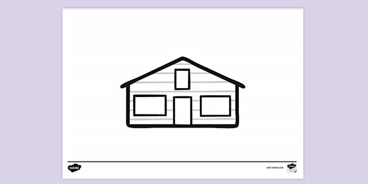 Cabin Map Icon | KS1 Colouring Sheets | Twinkl Resources