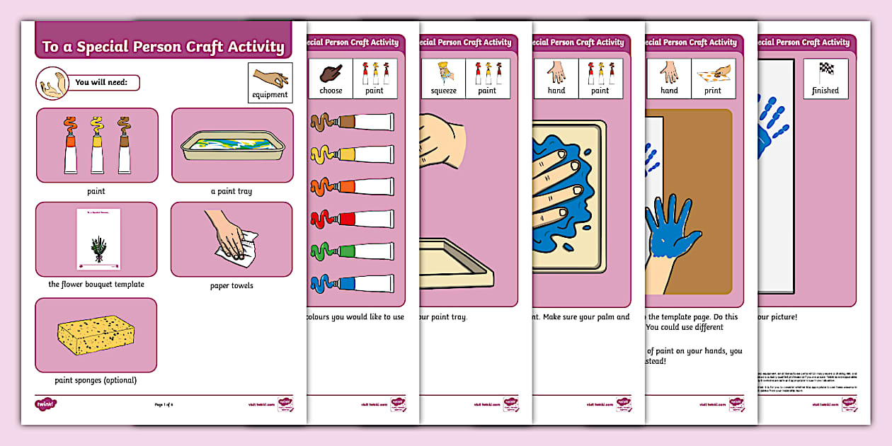 To a Special Person Craft Activity with Visual Supports