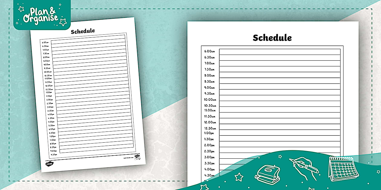 Daily Schedule | Daily Plan of Action - Twinkl
