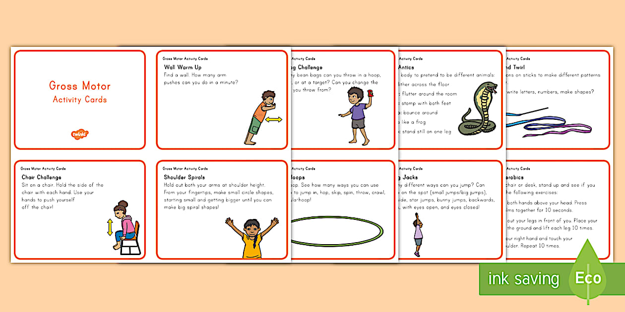 Gross Motor Skills Activity Cards (teacher made) - Twinkl