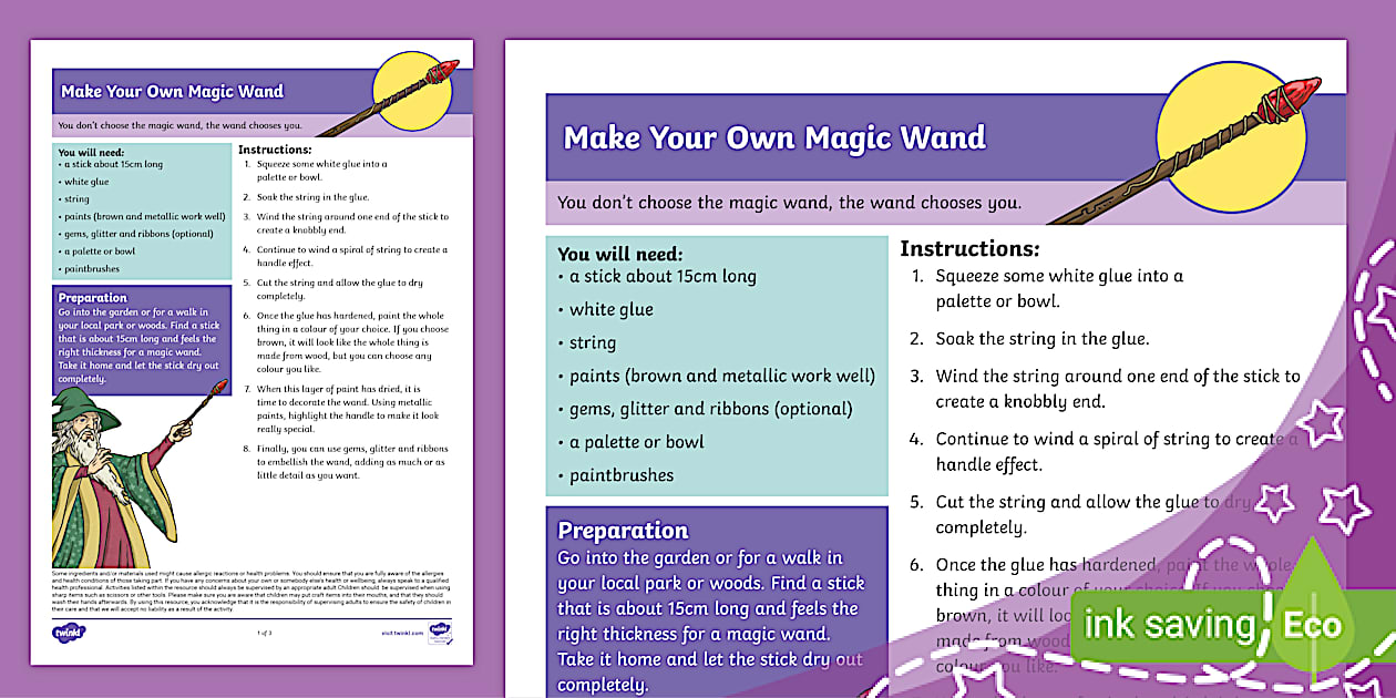 Make Your Own Magic Wand (Ages 7 - 11)
