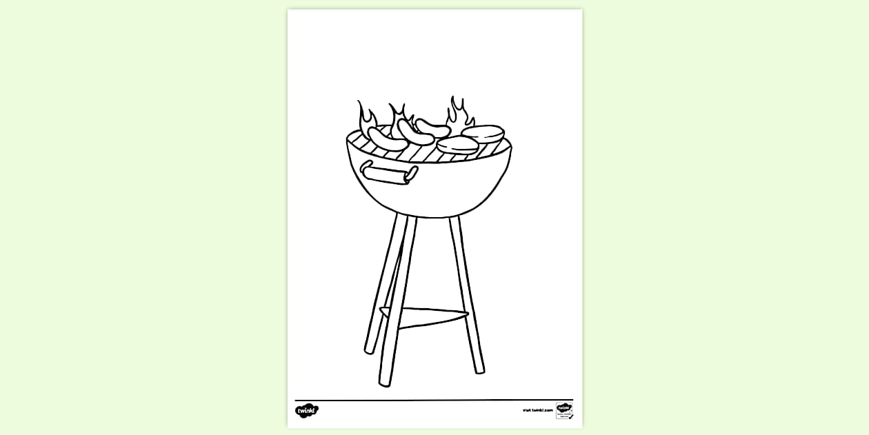 BBQ Grill Colouring | KS1 Colouring Sheets | Twinkl - Twinkl