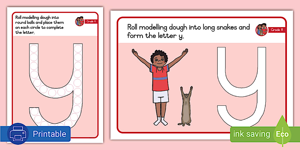 Gr. R Phonics Letter Y Modelling Dough Playmats - Twinkl