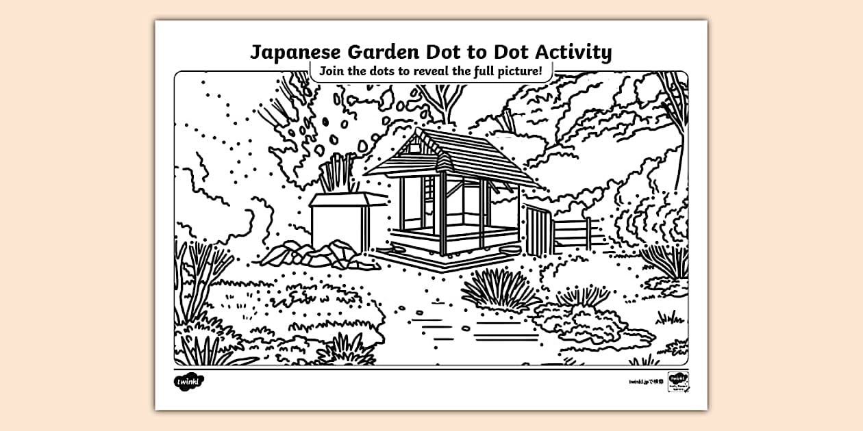Japanese Garden Dot to Dot Activity - Twinkl