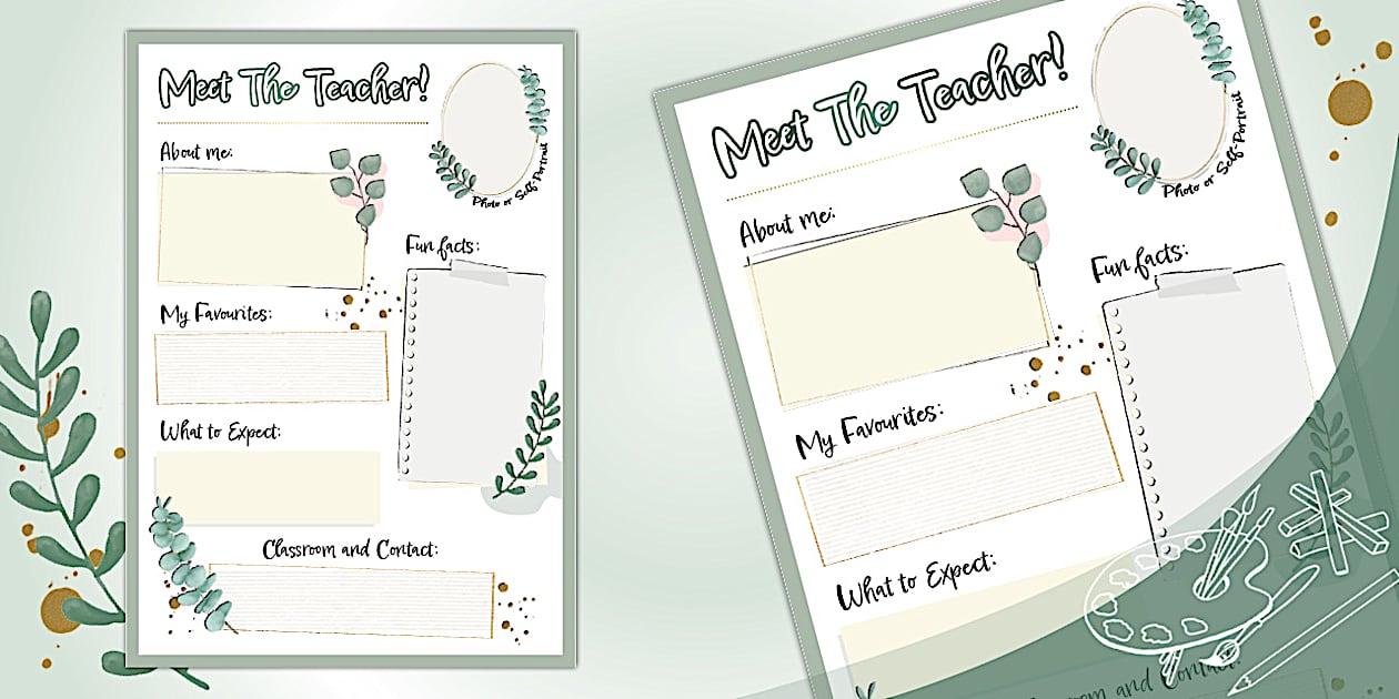 Meet the Teacher Botanical-Themed Poster (Teacher-Made)