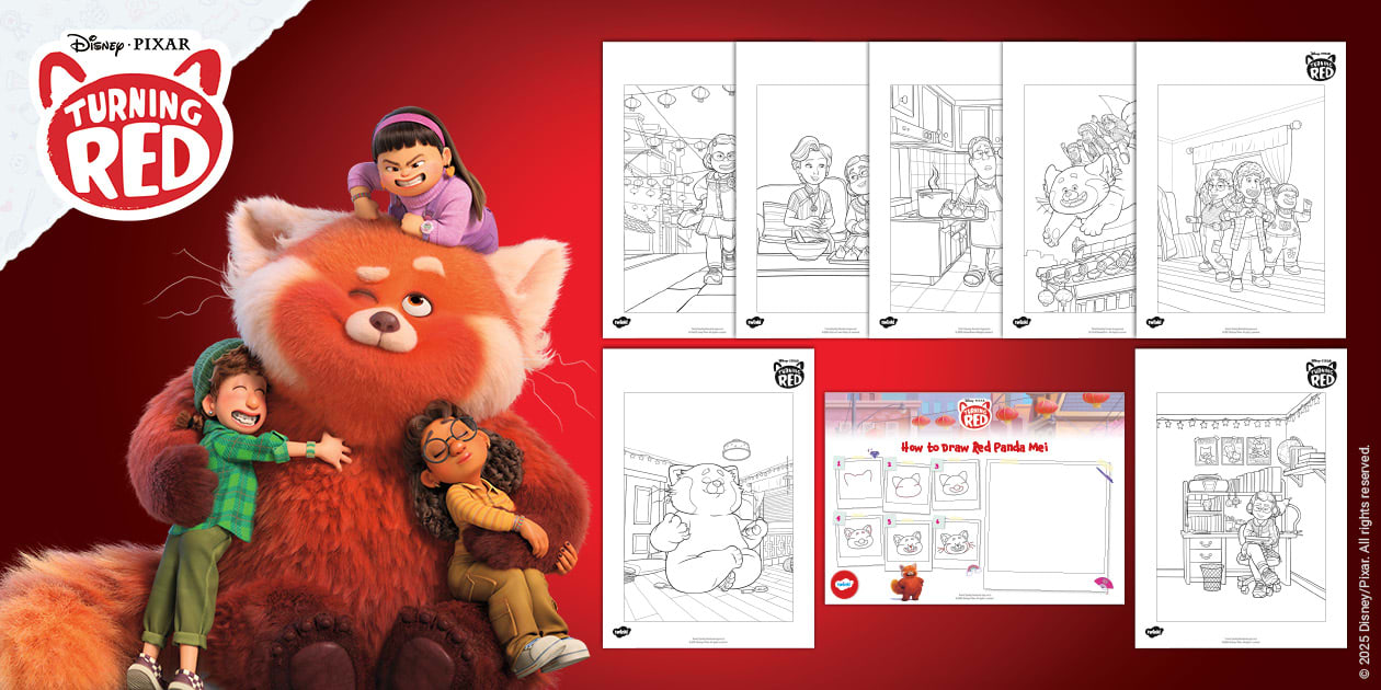 Turning Red: Colouring & Drawing Pack
