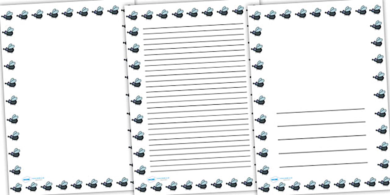 Editable Fly Full Page Borders (teacher made) - Twinkl