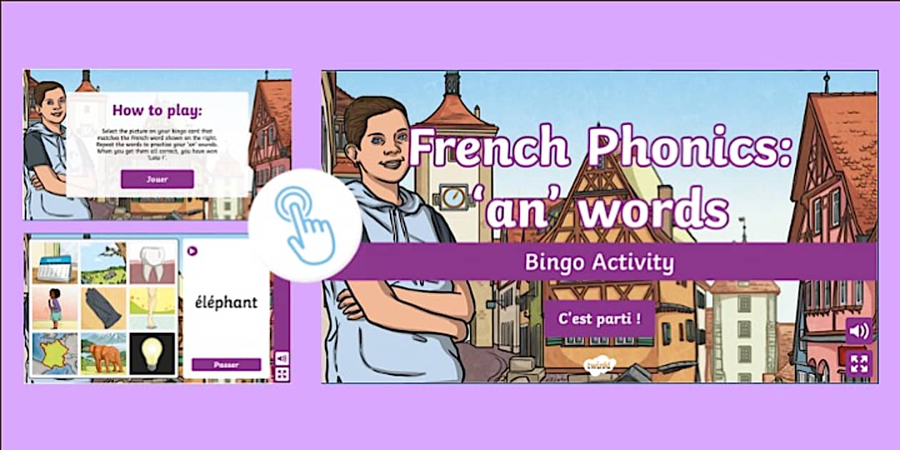 👉 French Phonics: 'an' words Interactive Bingo Game