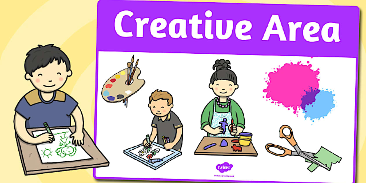 Editable Creative Area Sign (Hecho por educadores) - Twinkl