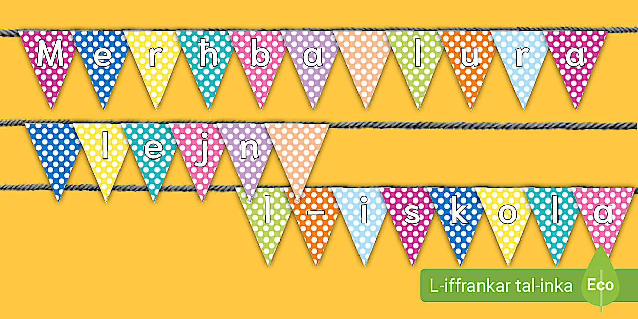 Bunting: Lura Lejn L-Iskola (professor feito) - Twinkl