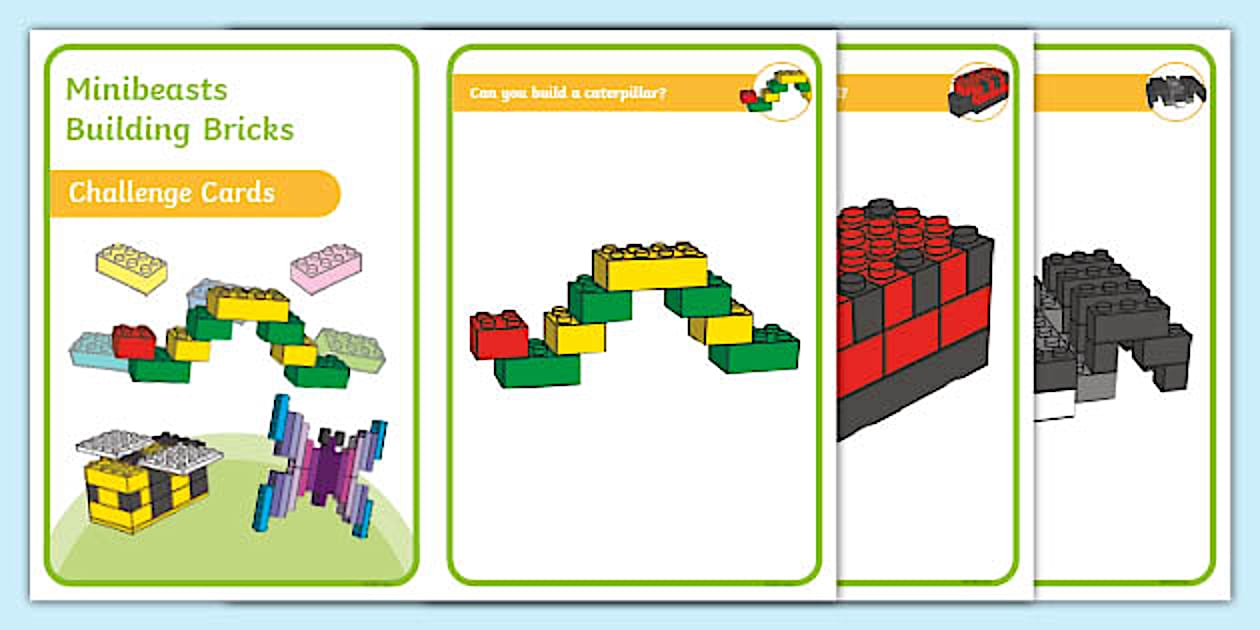 Minibeasts Building Bricks Challenge Cards (teacher made)