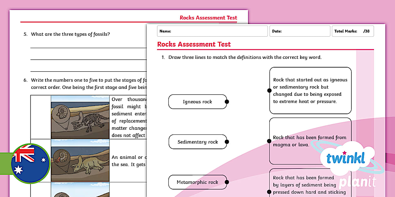 Year 4 Science Rocks Assessment Test (Teacher-Made) - Twinkl