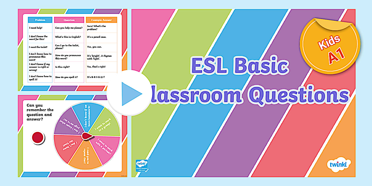 ESL Classroom Questions Game [Kids, A1] - Twinkl