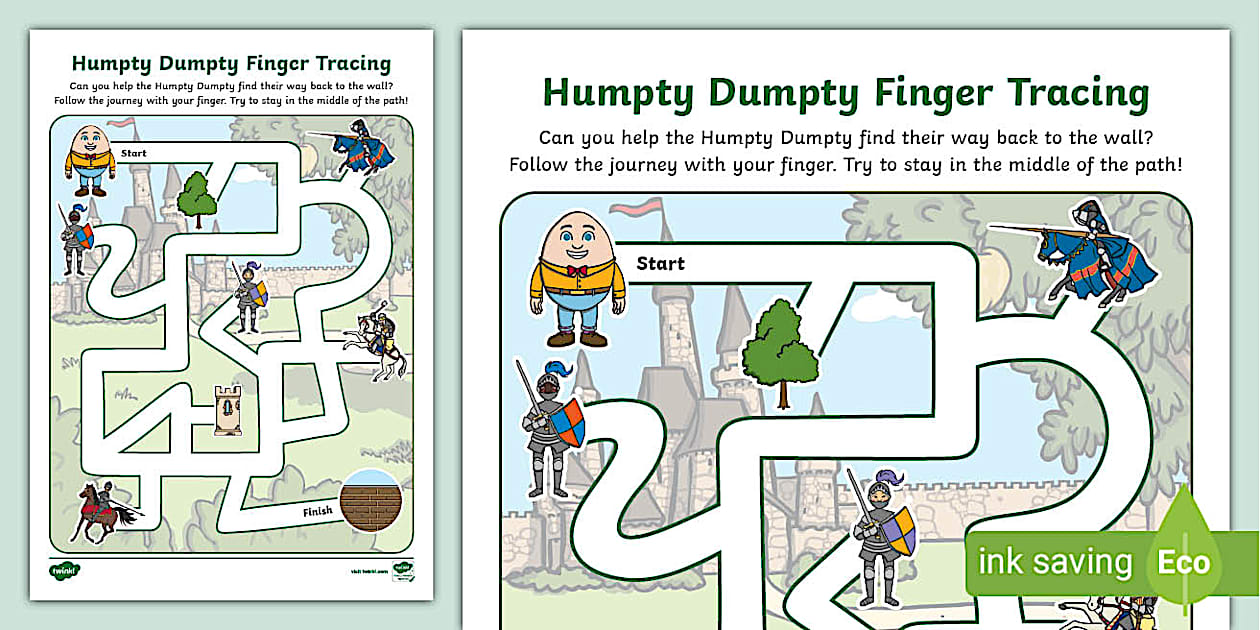 Humpty Dumpty Finger Tracing Activity (teacher made)