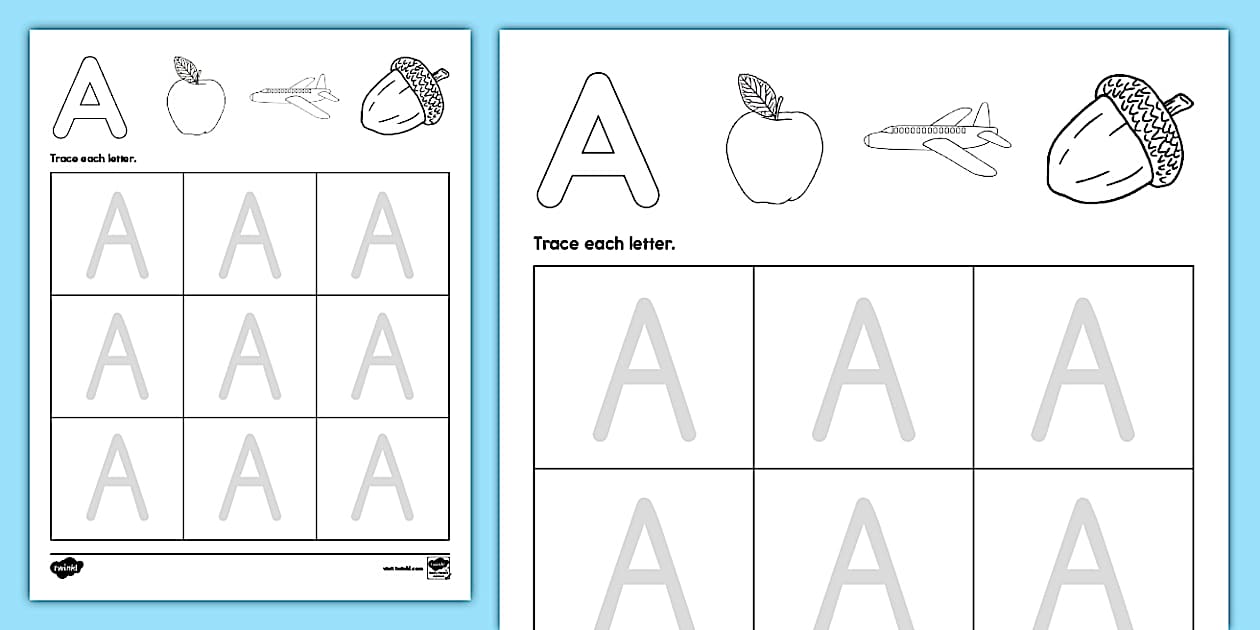 Uppercase Letter A Tracing Worksheet (teacher made) - Twinkl