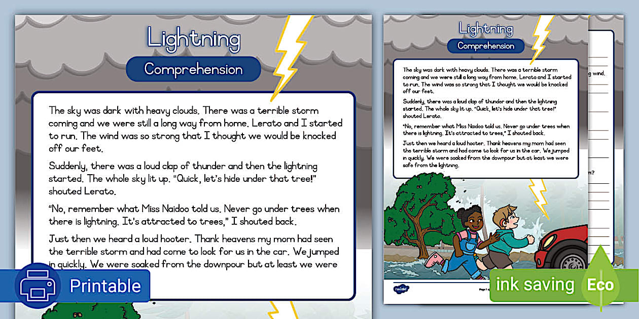 Lightning - Comprehension (teacher made) - Twinkl