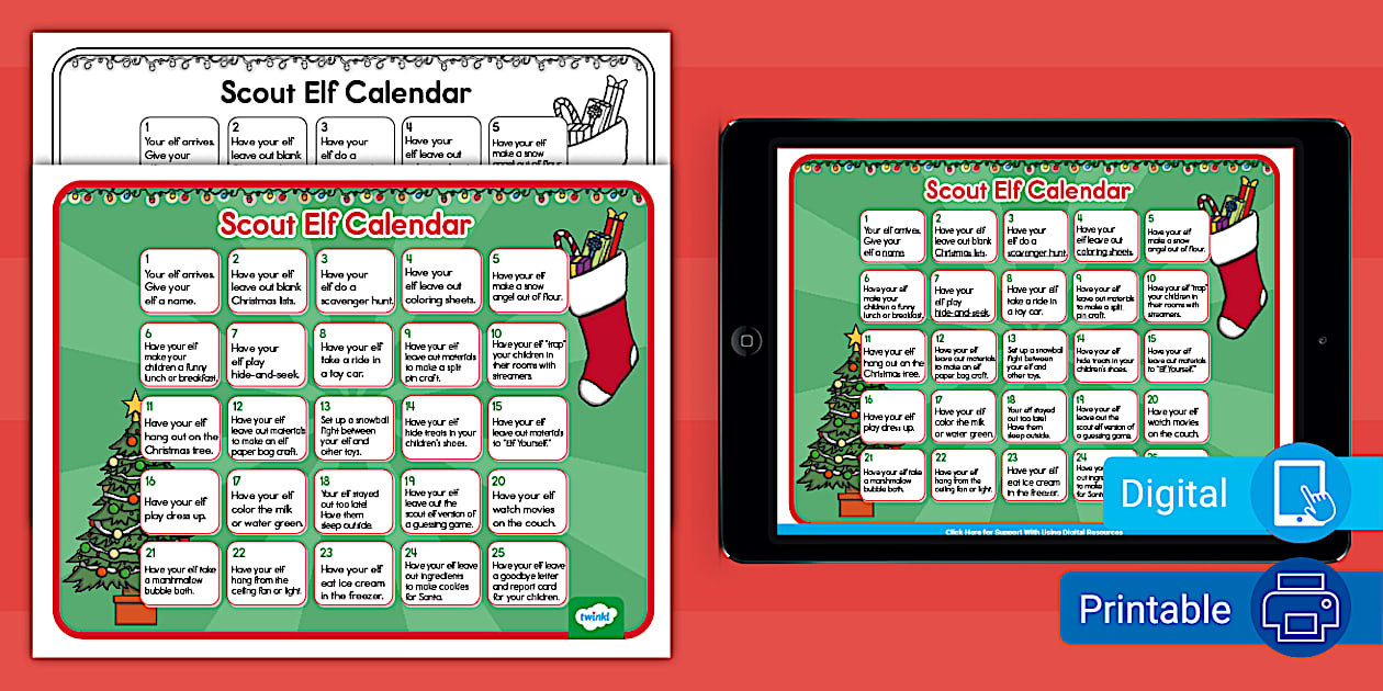 Scout Elf Calendar (teacher made) - Twinkl